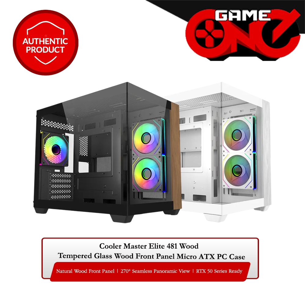 Cooler Master Elite 481 Wood Tempered Glass Wood Front Panel Micro ATX ...
