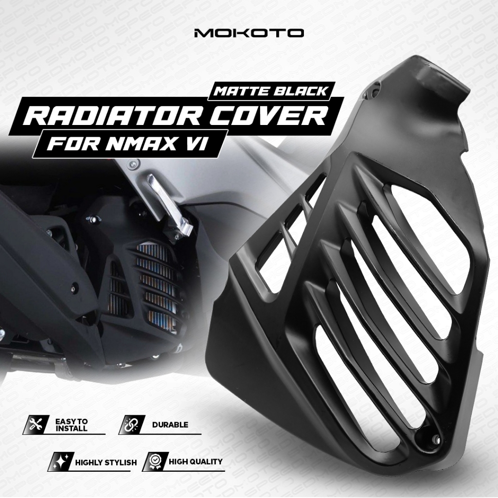 MOKOTO YAMAHA NMAX V1 RADIATOR COVER MATTE BLACK MKT-6599 ENGINE COVER ...
