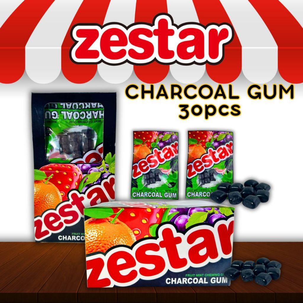 Zestar Charcoal Bubblegum Fruity Flavor 30pcs per box Snack Bonbon ...
