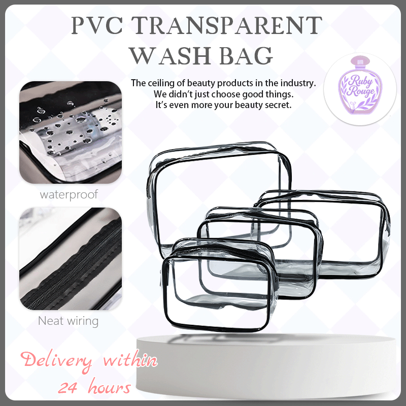 Clear Makeup Bags Cosmetic Storage Bags PVC Zipper Pouches Travel ...