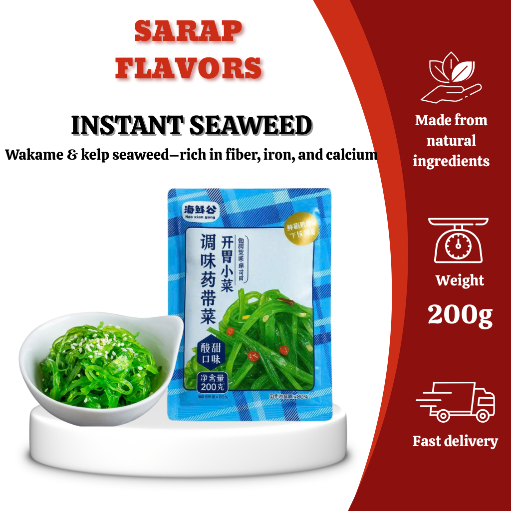 Instant Seaweed 200g – Dried Wakame & Kelp Snack High Fiber, Iron ...