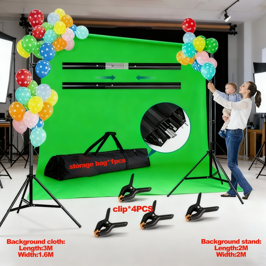 Photography greenscreen comes with 2M*2M background frame/3M*1.6M non ...