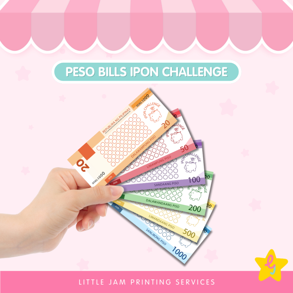 Peso Bills Ipon Challenge Chart Money Organizer | Shopee Philippines