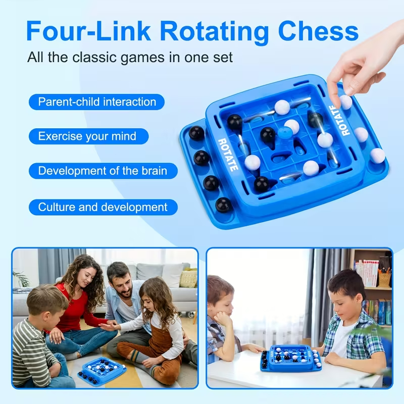 Four-in-a-row rotating pieces Board Game Parent-child two-player puzzle ...