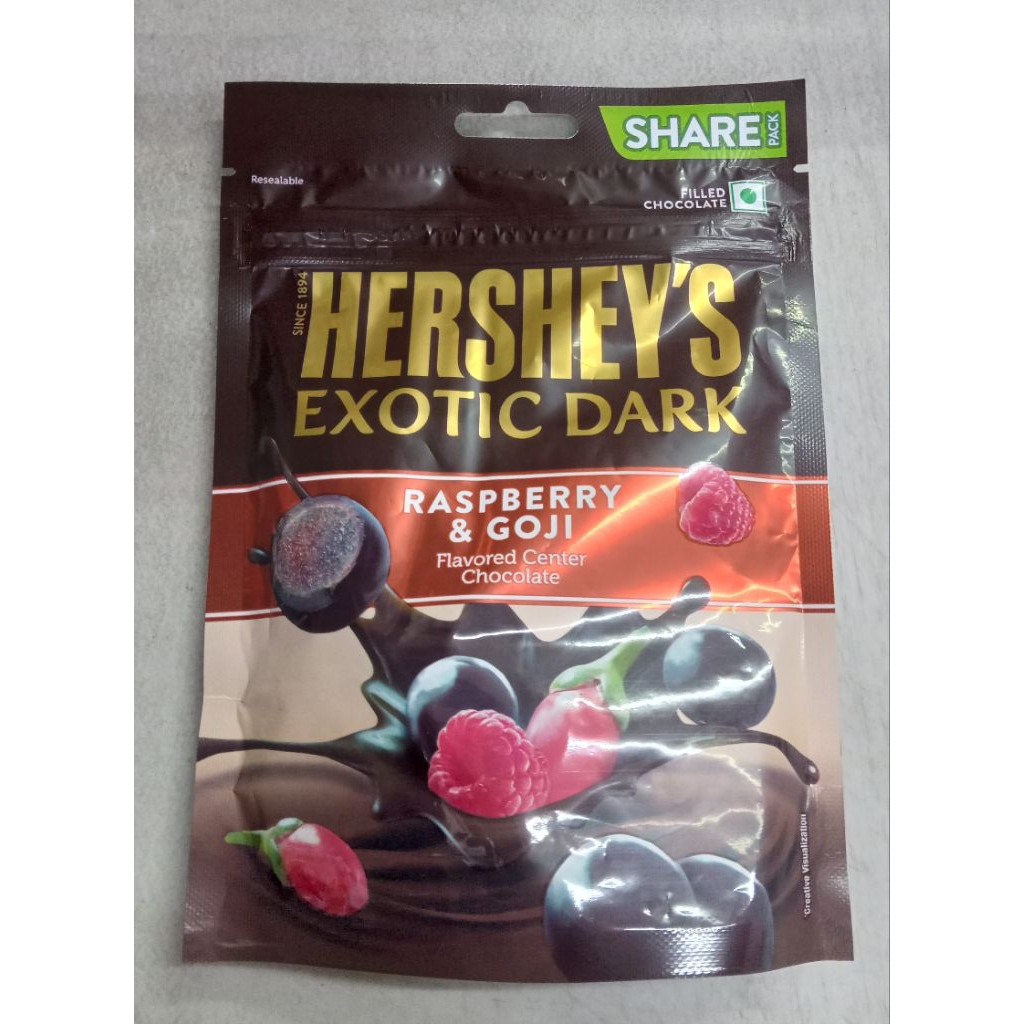 HERSHEY'S EXOTIC DARK CHOCOLATE RASPBERRY&GOJI 100g | Shopee Philippines