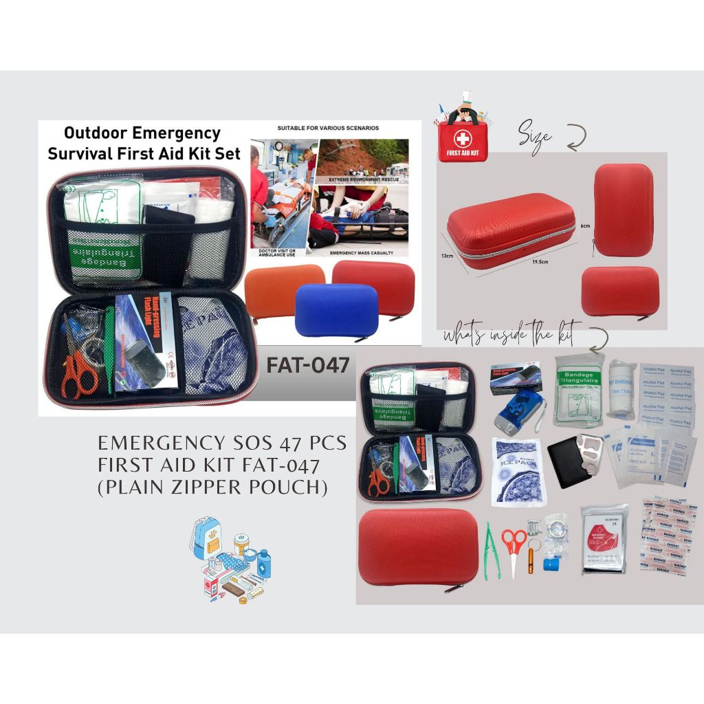 Emergency First Aid Kit Big 47pcs Eva Complete Set FAT-047 | Shopee ...