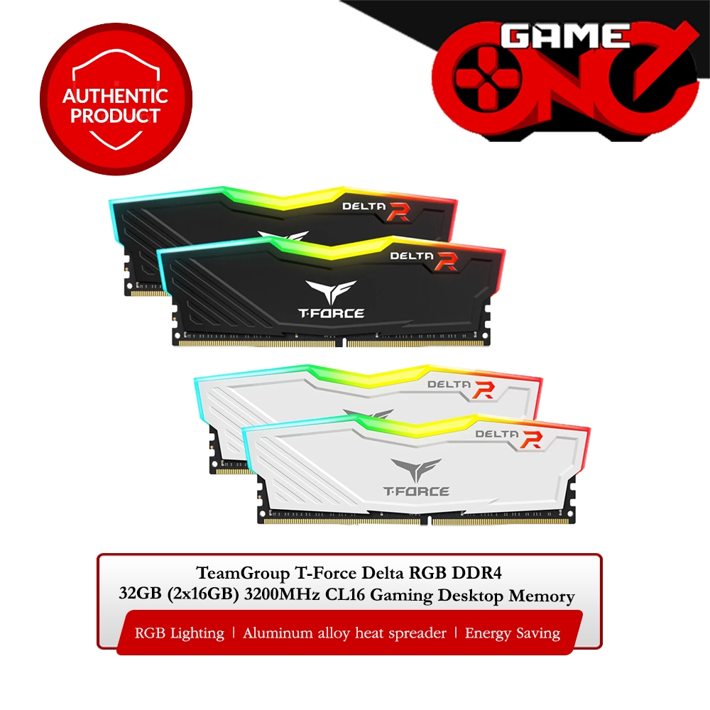 TeamGroup T-Force Delta RGB DDR4 32GB (2x16GB) 3200MHz CL16 Gaming ...