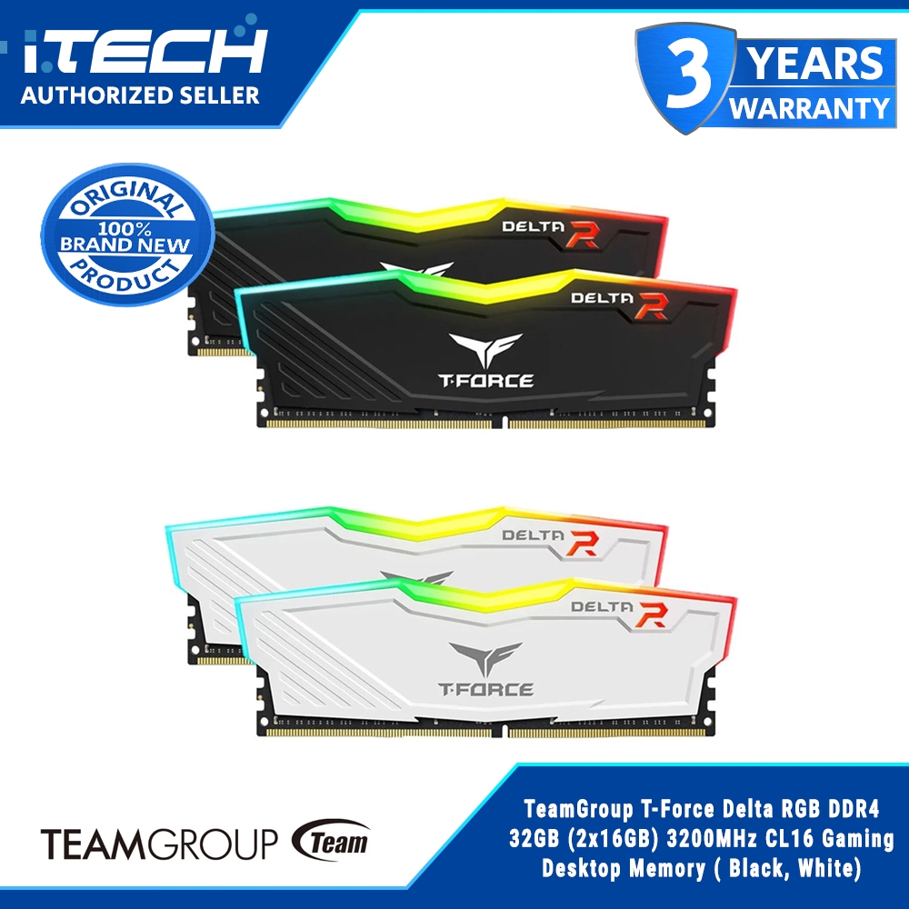 TeamGroup T-Force Delta RGB DDR4 32GB (2x16GB) 3200MHz CL16 Gaming ...