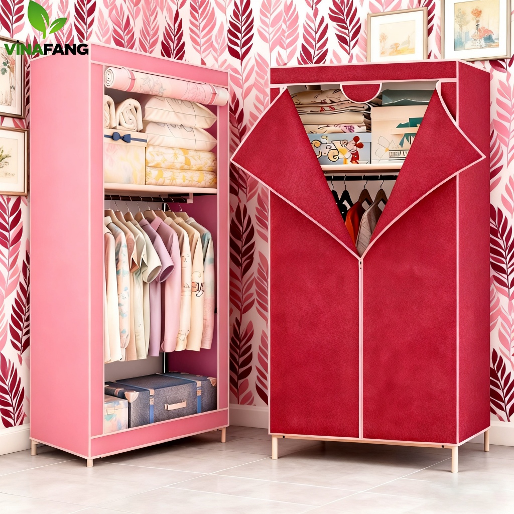 Zipper Wardrobe Multifunctional Metal Organizer Large Capacity Space ...
