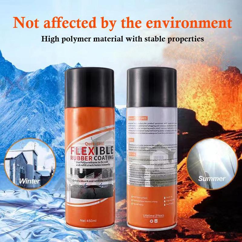 450ML Quick Seal Waterproof Rubber Coating Spray Flexible Leak Sealant ...