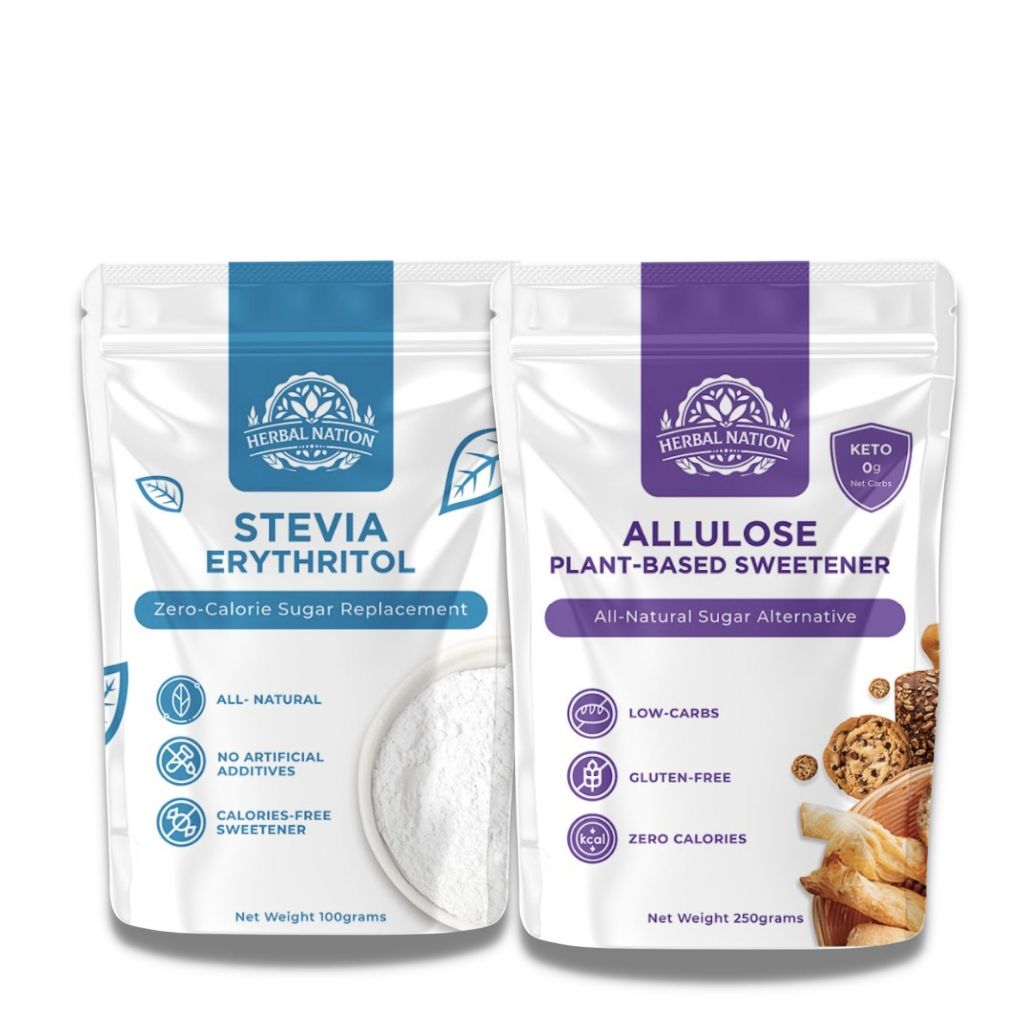 Herbal Nation Allulose & Stevia – Sugar-Free Sweetener Bundle 2-in-1 ...
