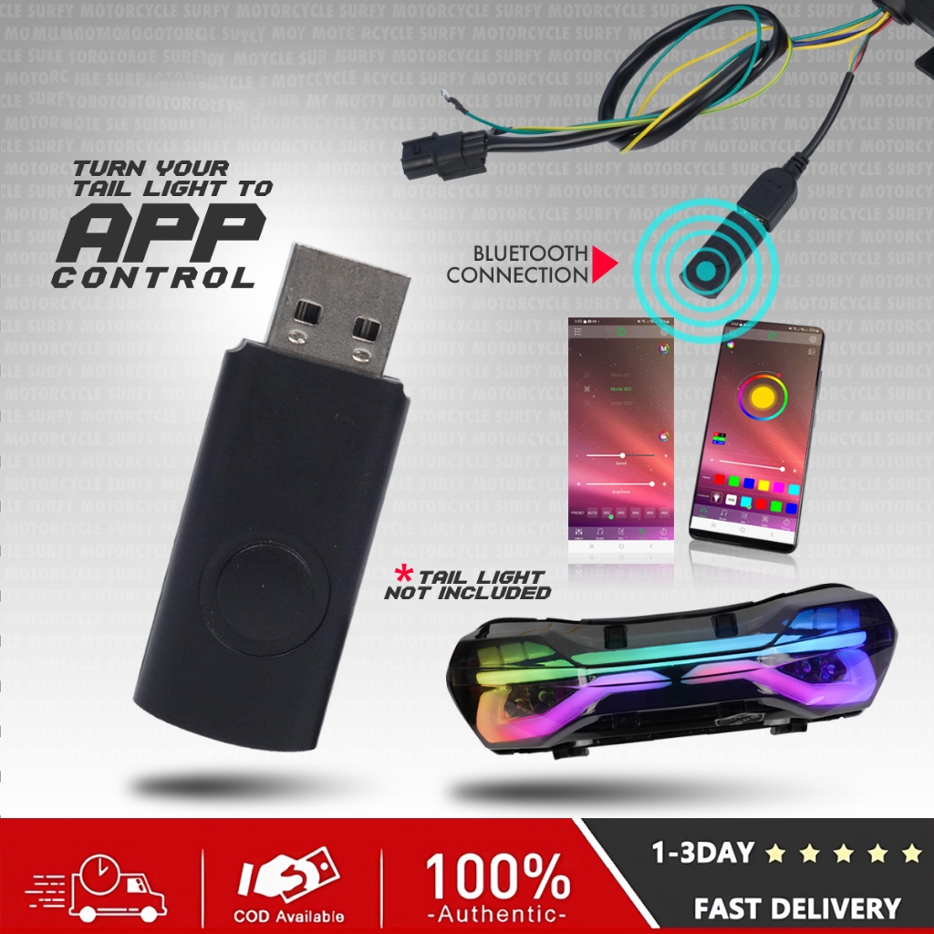 SharkPower Tail Light USB Adapter App-Controlled Bluetooth Plug & Play ...