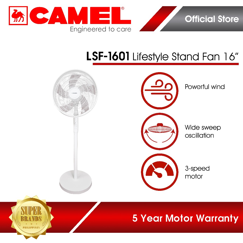 Camel LSF-1601Lifestyle Electric Fan 16in Blade (White) | Shopee ...