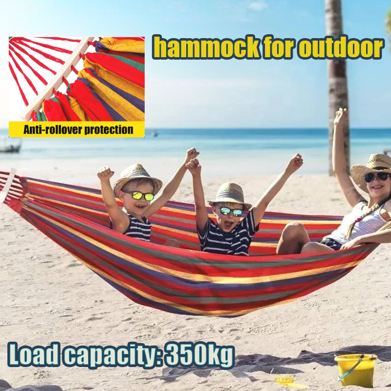 Hammock Canvas Camping Hiking Anti-roll Hammock Outdoor Foldable ...