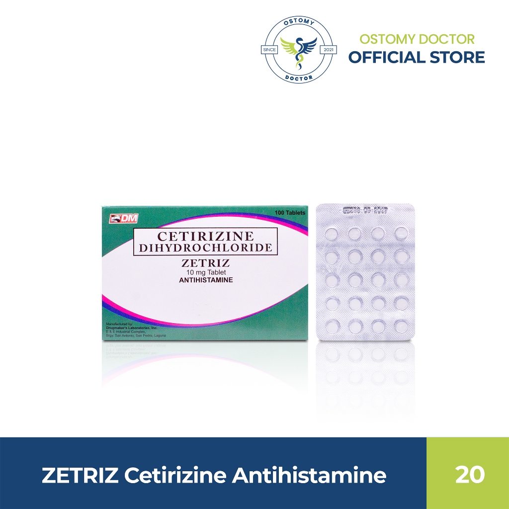 Zetriz Cetirizine Dihydrochloride Antihistamine 10mg Tablet (20 Tablets ...