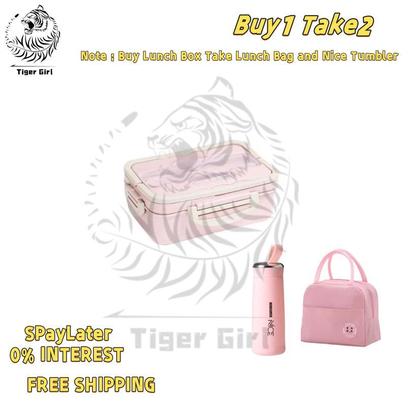 【BUY 1 TAKE 2】Tiger Girl Lunch Box Take hermal Insulation Lunch bag and ...