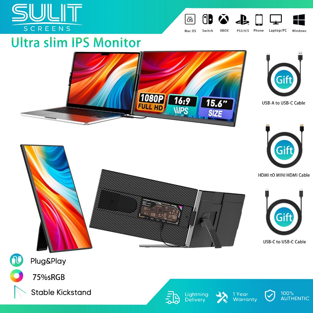 P5 Removable 15.6-inch FHD 1080P IPS Laptop Monitor Expansion Screen ...