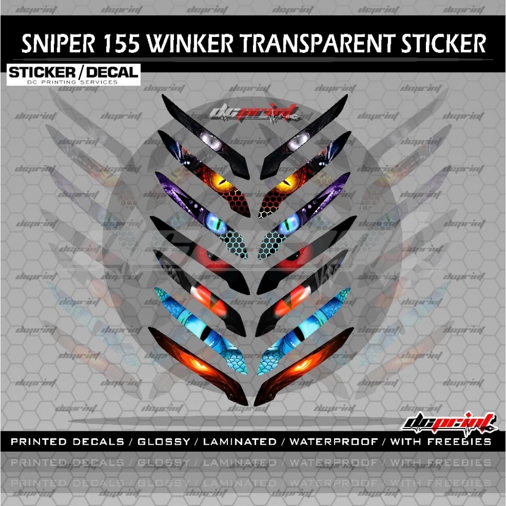 Sniper 155 Yamaha Version 3 & 4 Winker Transparent Decals Laminated ...