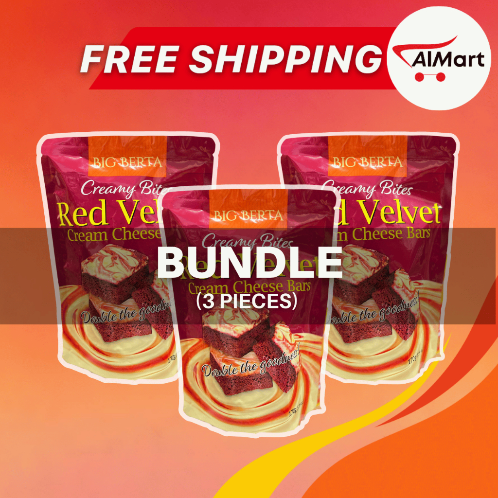 BUNDLE! (3 PCS) BIG BERTA RED VELVET CREAM CHEESE BARS (170 GRAMS EACH ...