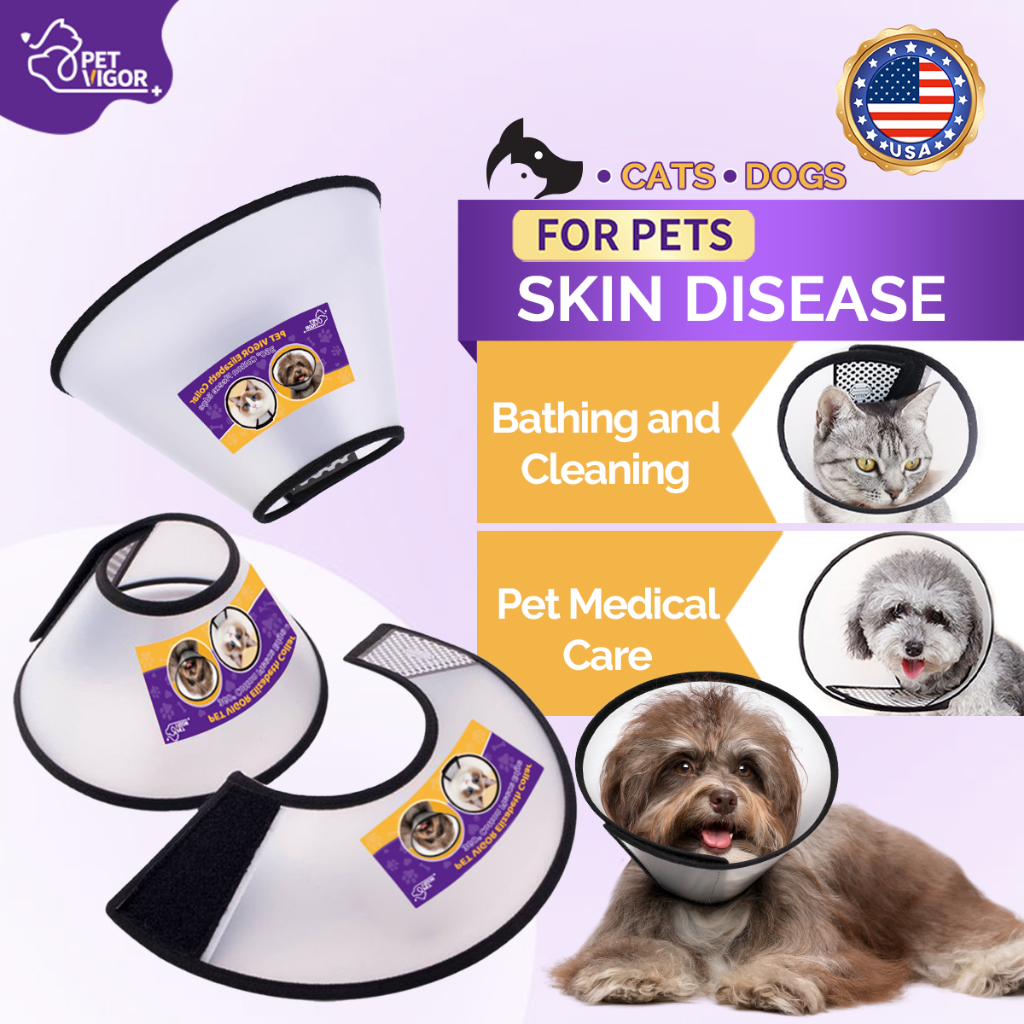 PET VIGOR Pet Elizabeth Cone E Collar Adjustable Cover For Anti Scratch ...