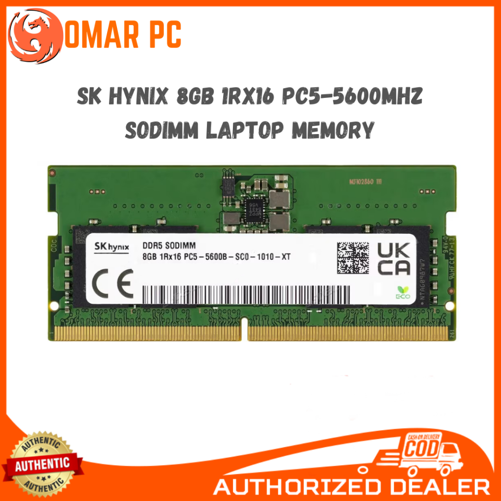 BRANDNEW SK HYNIX 8GB 1RX16 PC5-5600MHZ SODIMM LAPTOP MEMORY | Shopee ...
