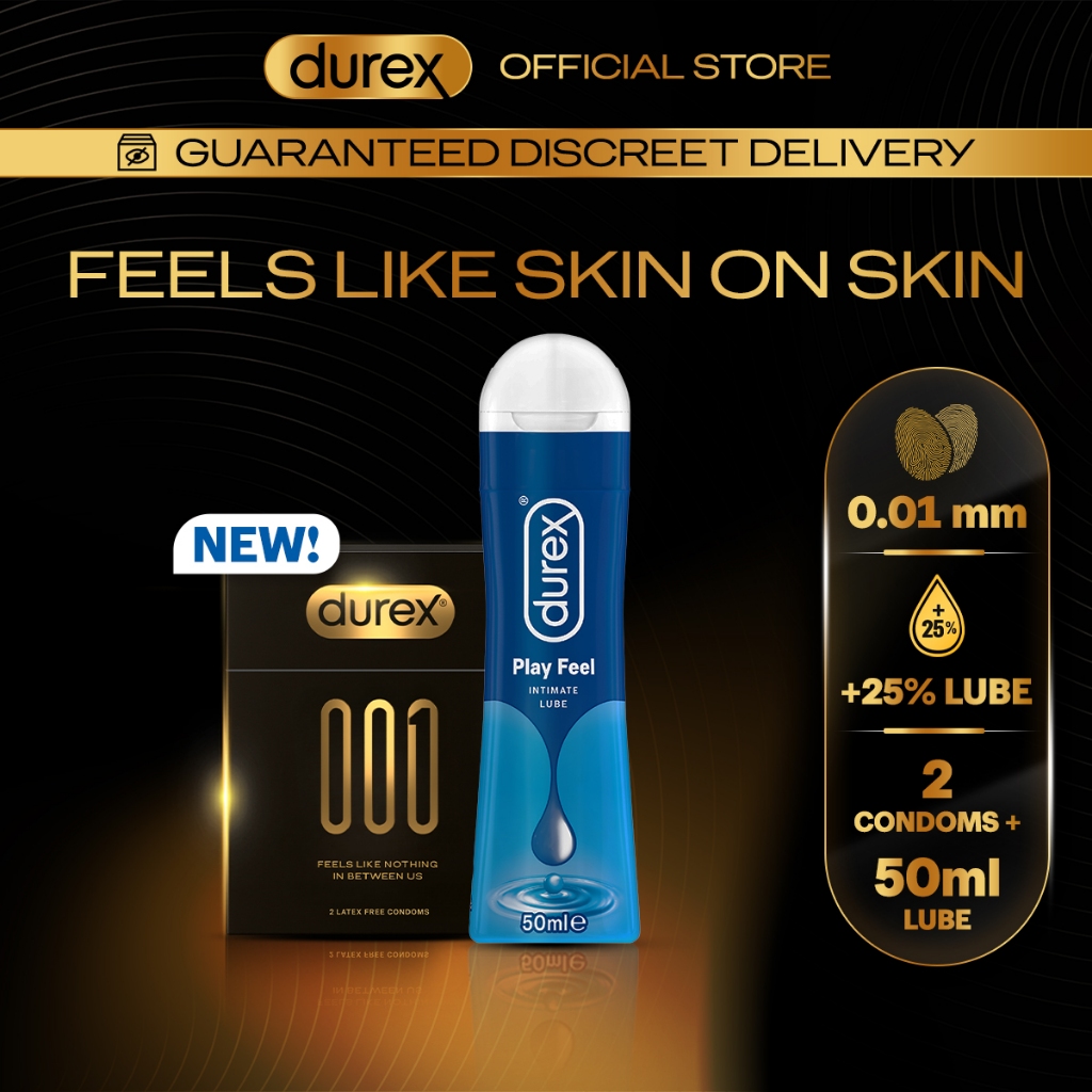 Durex 001 Ultra-Thin Latex-Free Lubricated Condoms 2s + Play Water ...