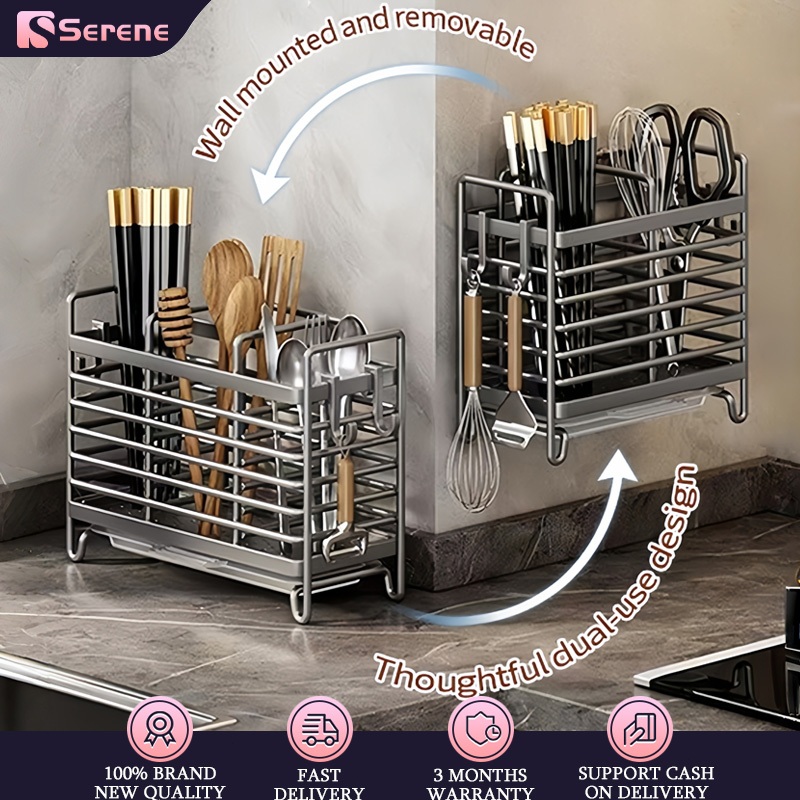 Dish Drainer for Kitchen Counter,304 Stainless Steel Utensil Drying ...