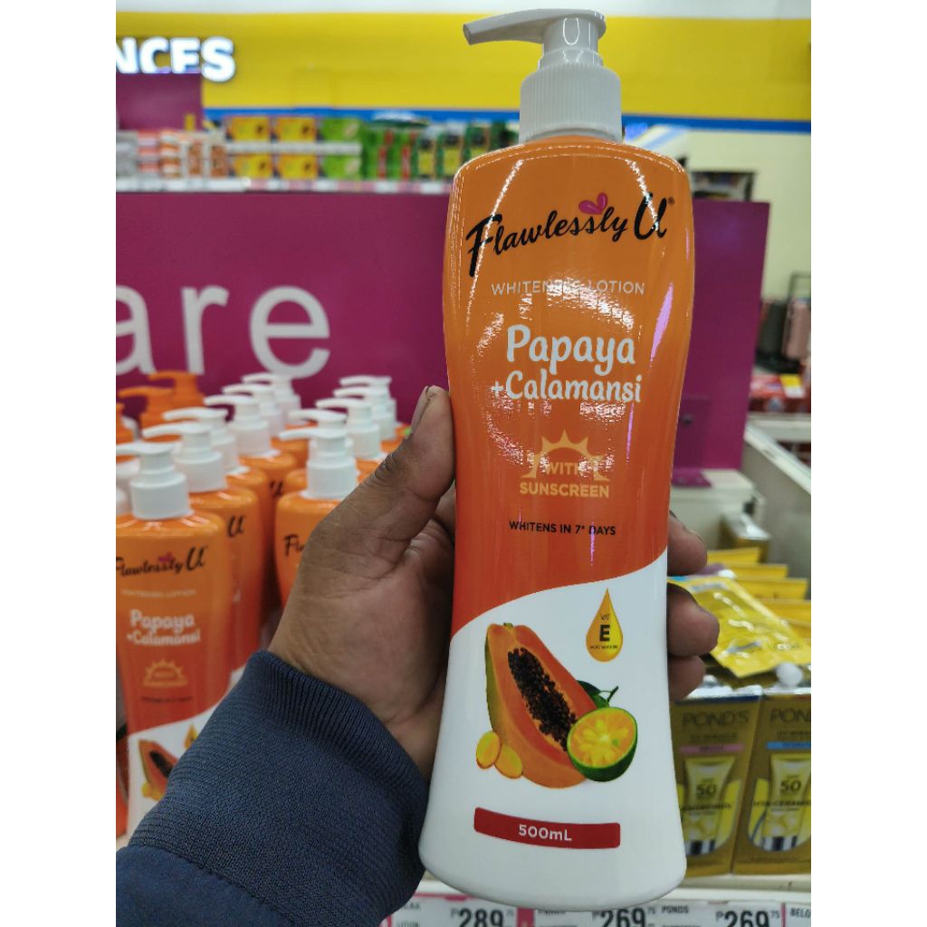 Flawlessly U Whitening Lotion Papaya Calamansi | Shopee Philippines