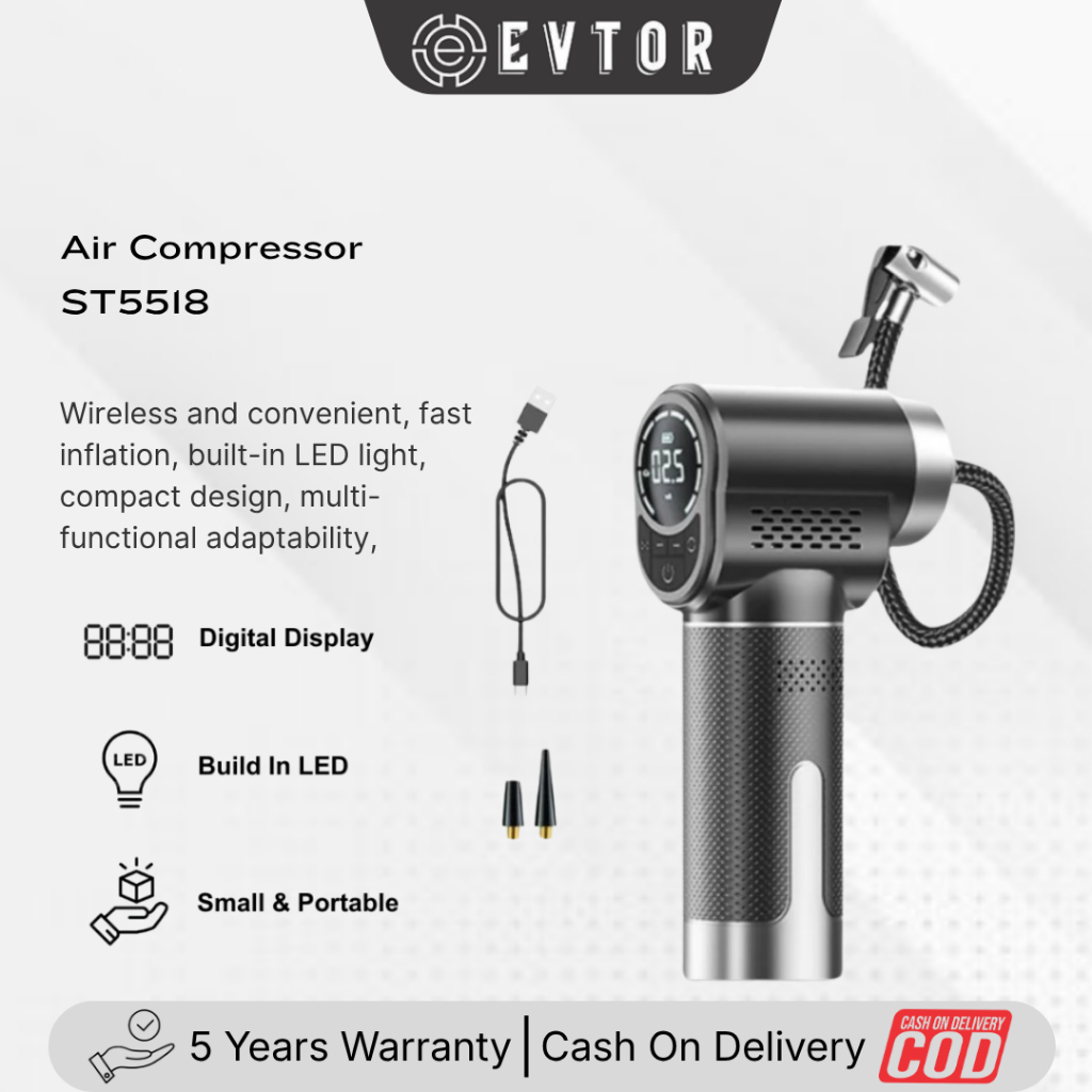 Digital Air Compressor ST-5518 Car Wireless Air Pump Multi-function ...