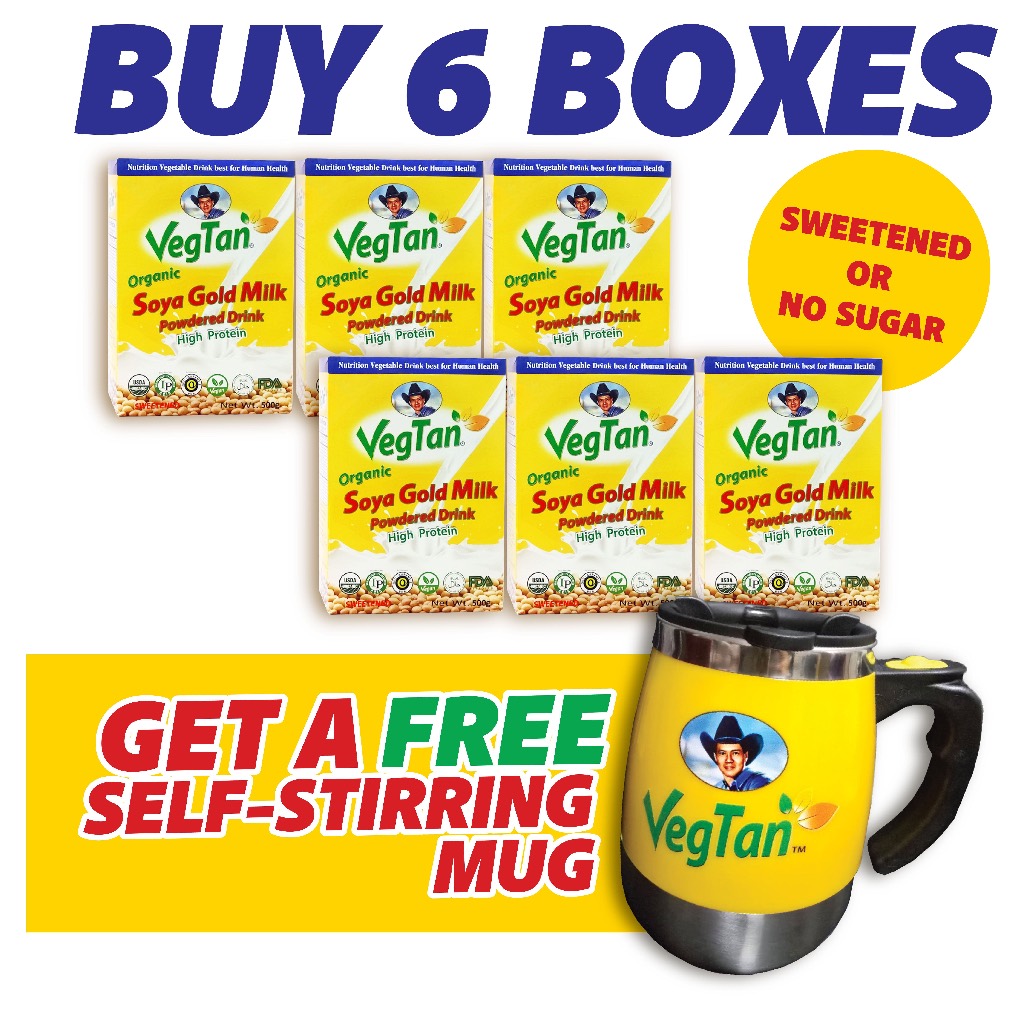 VEGTAN Organic Soya Milk Powdered Drink - ANY 6 boxes of 500g. (3kg ...