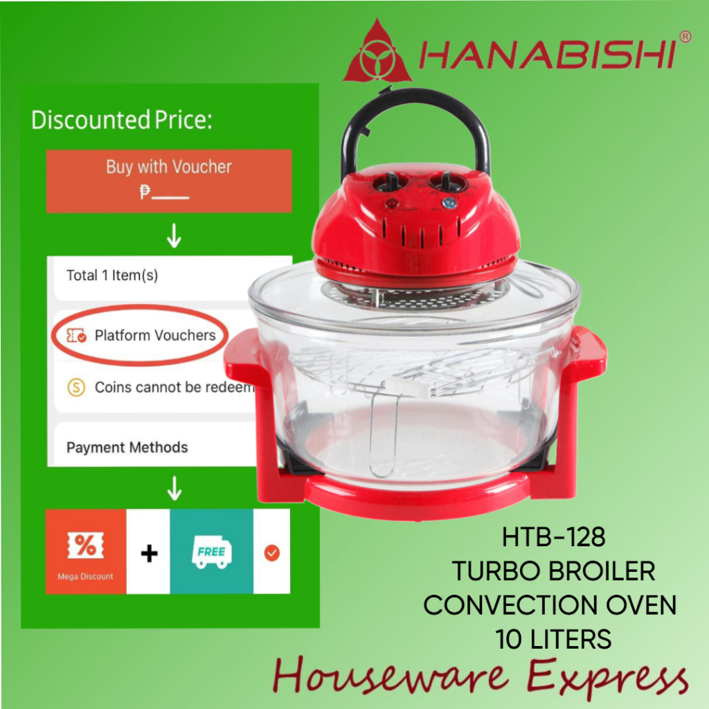 Hanabishi HTB128 Turbo Broiler/Convection Oven 10 Liters HTB-128 ...