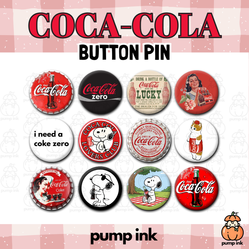 Coca Cola Lovers Button Pin Badge | Coke Merch | Cute Coke Design Coke ...