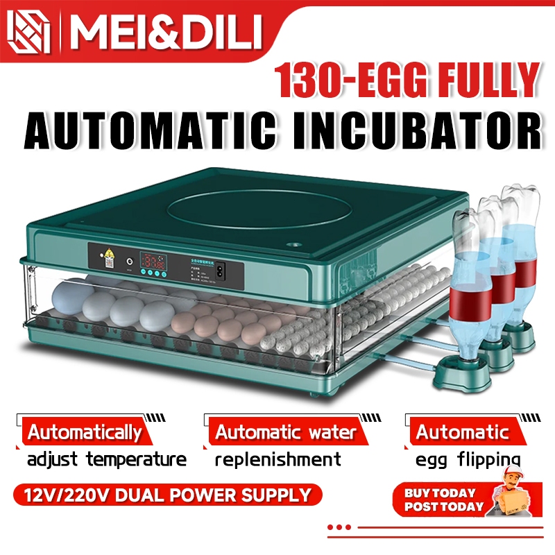 130 Egg Automatic Digital Incubator 220V/12V Automatic Chicken Poultry ...