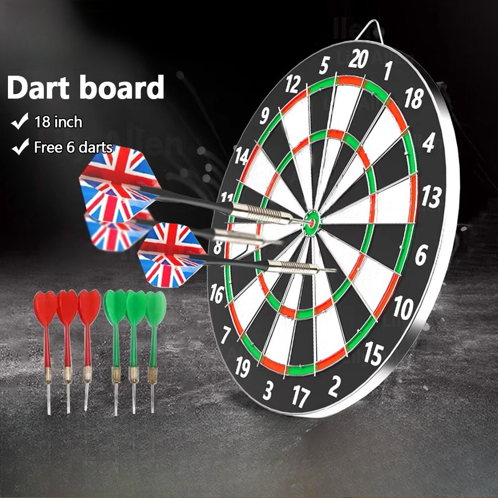 Original Dart Board – Thickened Double-Sided Dart Board Set with 6 Dart ...