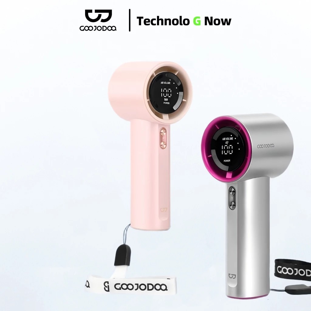 GOOJODOQ 4000 mAh Turbo Jet Mini Fan Rechargeable Handheld Portable ...