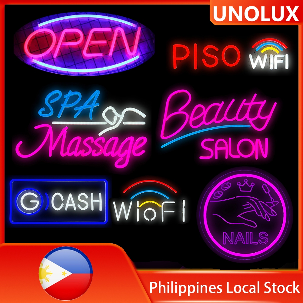 UNOLUX Gcash Spa Massage Beauty Salon Nails Tattoo Piso WIFI Open Sign ...