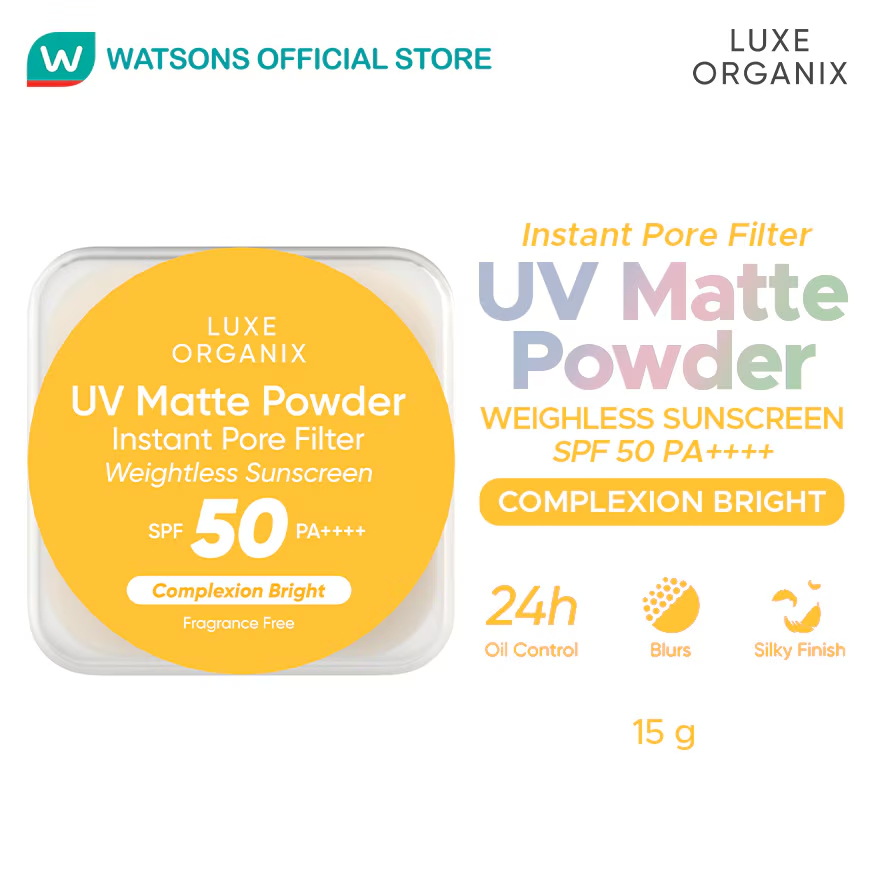 LUXE ORGANIX UV Matte Powder Instant Pore Filter Weightless Sunscreen ...