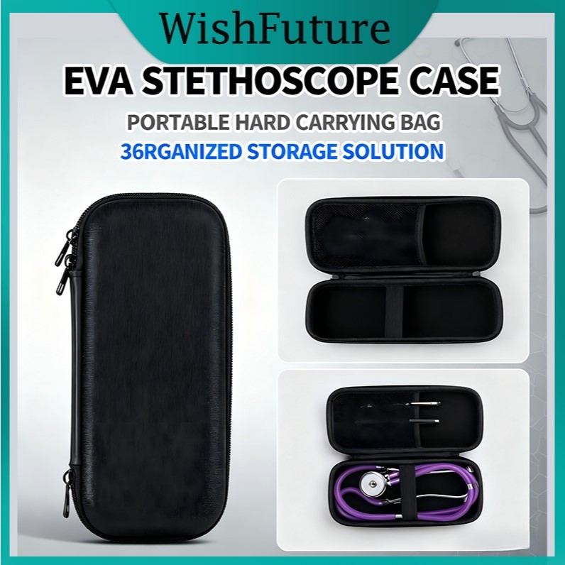 EVA Stethoscope Case Bag Black Portable Stethoscope Hard Carrying Case ...