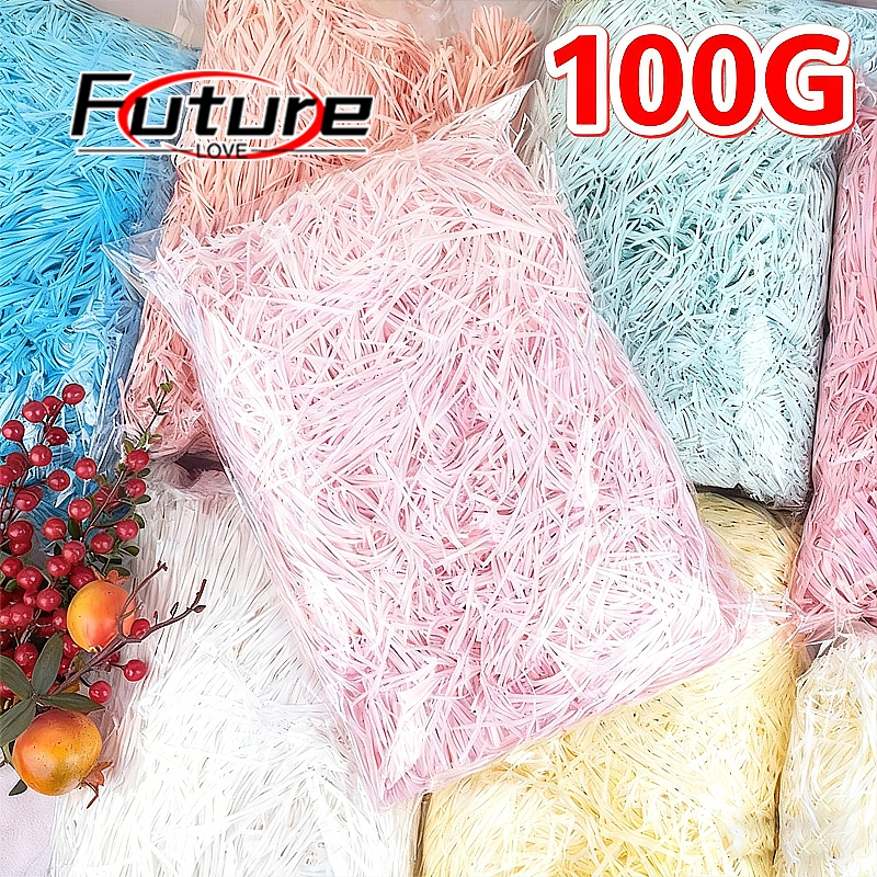 100g Colorful Shredded Paper DIY Romantic Gift Box Fillers Decorations ...