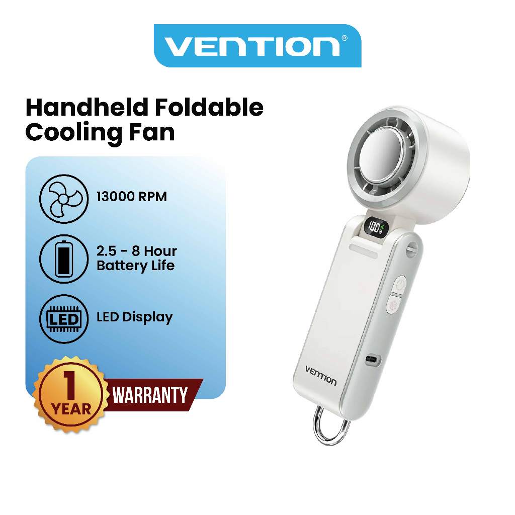 Vention Handheld Fan Foldable Fan Strong Wind 100 Gear Wind Speed Metal ...