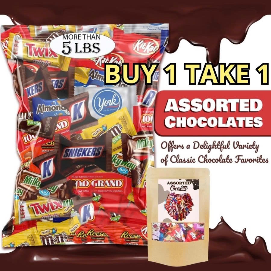 HOT SALE BUY 500 GET 500 Gram 5 Flavors Assorted Chocolate 420 Grams ...