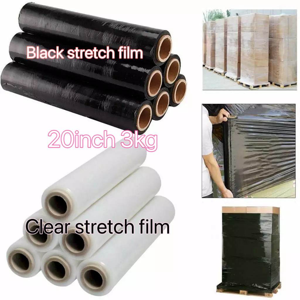 big black or clear Stretch Film Cling Jack Wrap Industrial Grade 3 ...