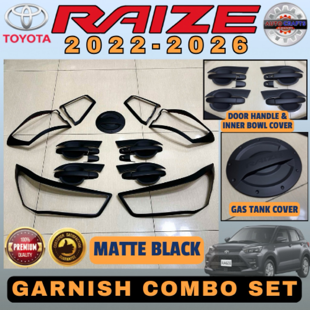 TOYOTA RAIZE 2022-2026 GARNISH COMBO SET MATTE BLACK | Shopee Philippines