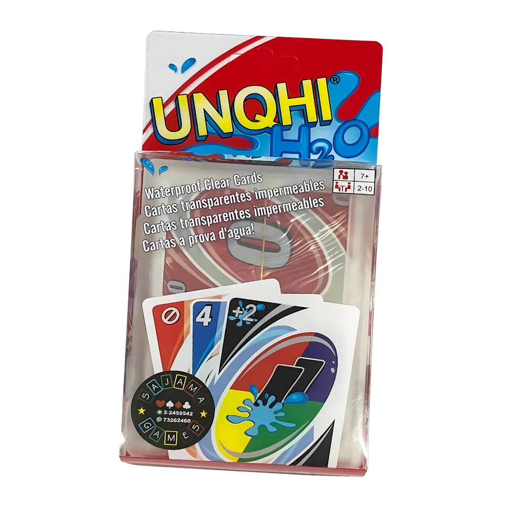 Uno H2o Waterproof Card Game Family Playing Games Clear Plastic For ...