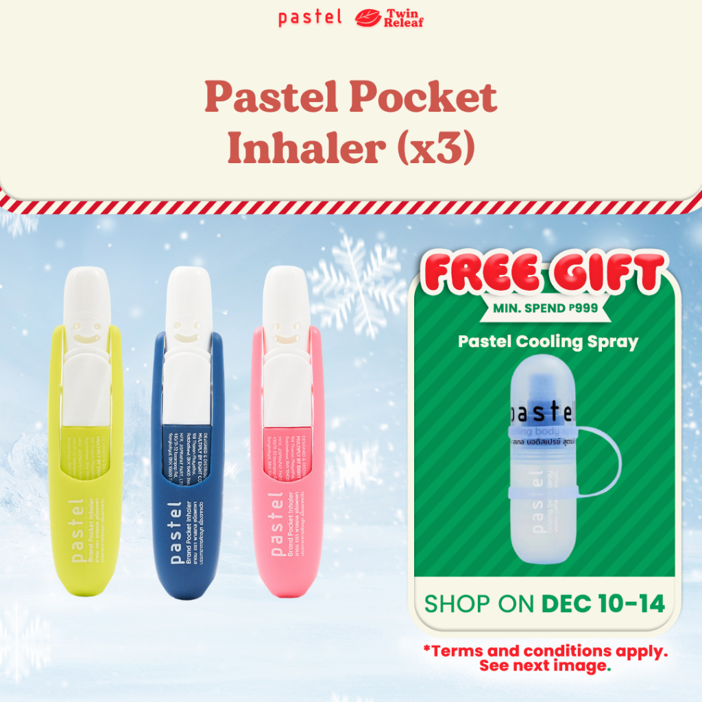 Enchong Dee's Inhaler Set: PASTEL Pocket Inhaler (x3) (1.5ml each ...
