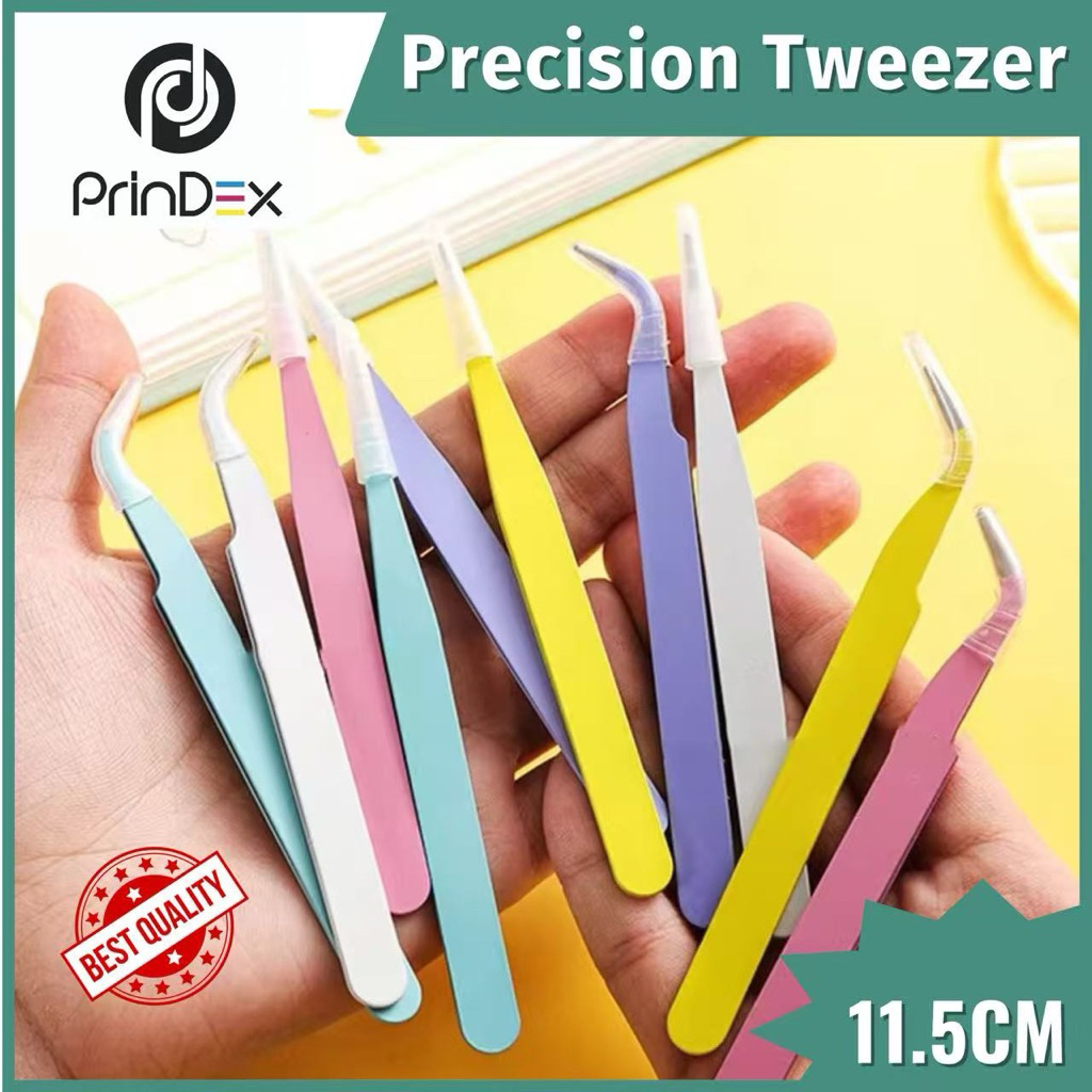 PrinDex Macaron Stainless Steel Tweezer Precision Straight Curved ...