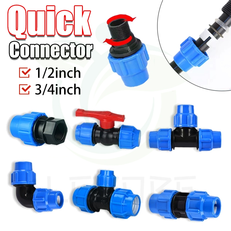 20mm Water Pipe Switch Value Plastic PE Tube Quick Valve 3-way ...