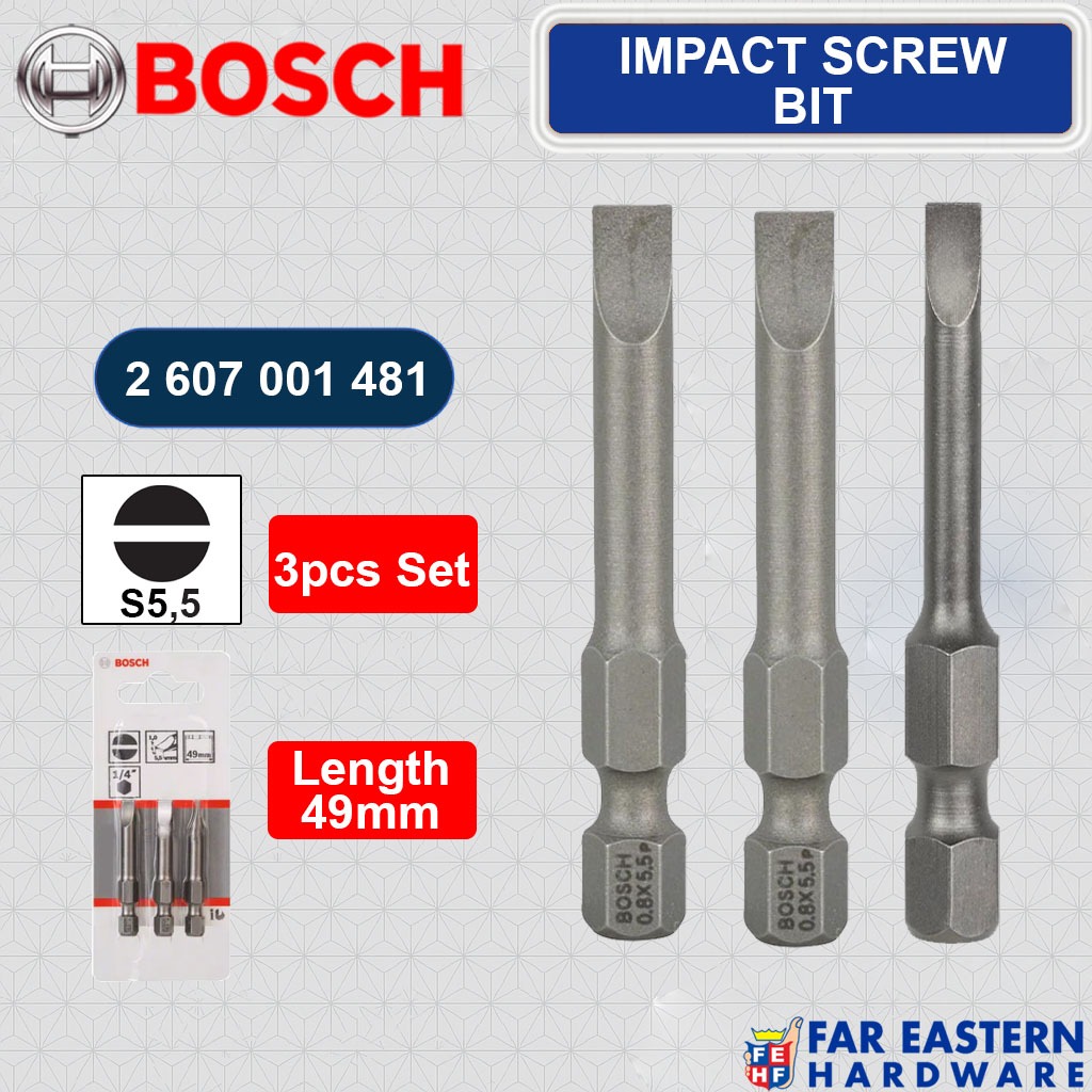 BOSCH Extra Hard Impact Screw Bit 49mm 2 607 001 481 RBAC | Shopee ...