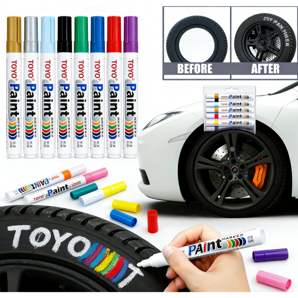 【Paint Marker Pen】 Motorcycle Waterproof Rubber Permanent Car Type ...