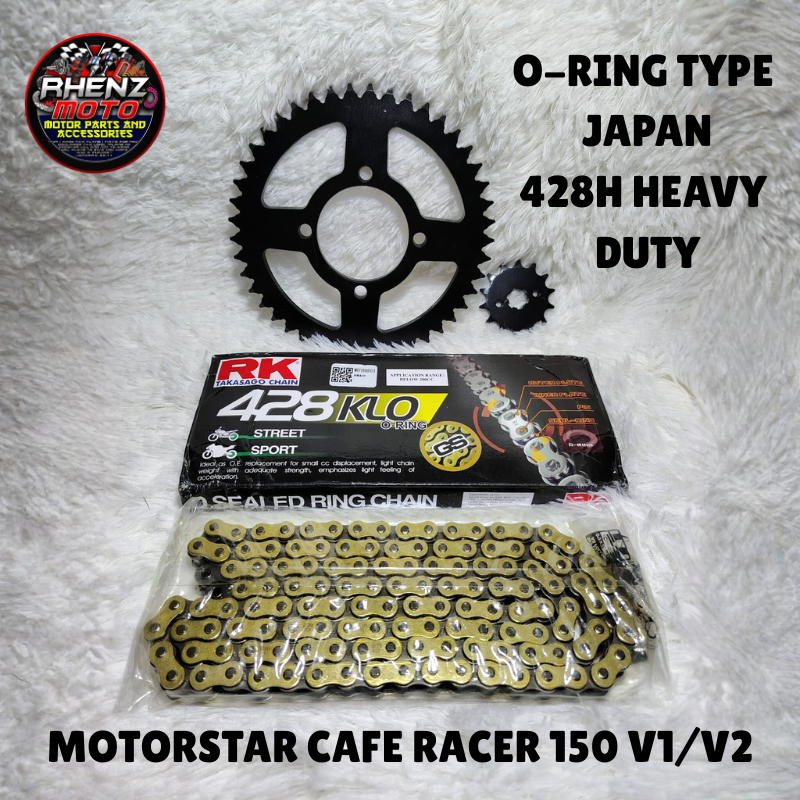 MOTORSTAR CAFE RACER 150 V1/V2 O-RING TYPE RK JAPAN W/ RUSTPROOF BLACK ...